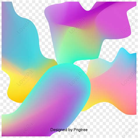Abstract Colorful Geometric Gradient Fluid Technology Pattern Geometry Floating Png Image And