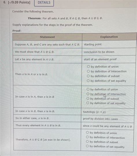 Solved Consider The Following Theorem Theorem For All Sets