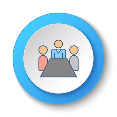 Round Button For Web Icon Business Meeting Conference Vector Icon Stock Illustration