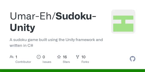 github umar eh sudoku unity a sudoku game built using the unity