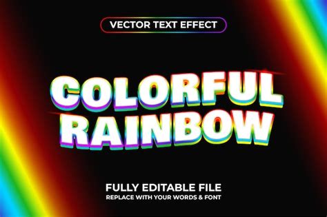 Premium Vector Colorful Rainbow Vector Text Effect