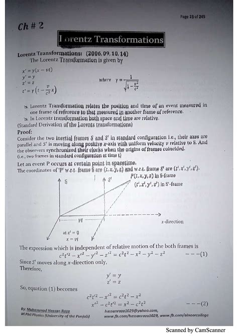 Solution Lorentz Transformation Inverse Lorentz Transformation Inverse Lorentz Transformation