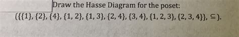Solved Draw The Hasse Diagram For The Poset 1 2 4 Chegg Com