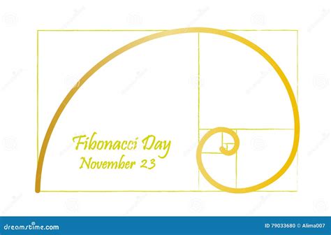 Fibonacci Day November 23 Golden Spiral Stock Vector Illustration Of Geometric Balance