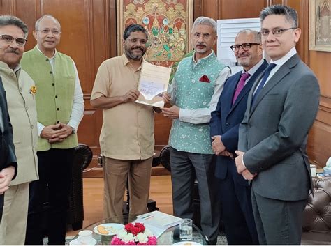 Delegation Handing Over Invitation To External Affairs Minister Dr