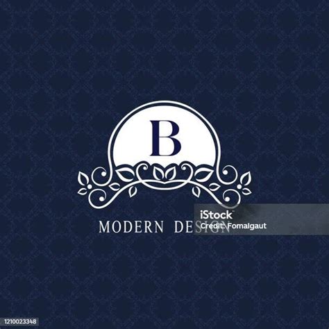 우아한 자본 편지 B 세련된 로얄 엠블럼 빈티지 장식 크리에이티브 로고 책 디자인 브랜드 이름 명함 레스토랑 부티크 호텔에 대한 그려진 고급 모노그램 벡터 일러스트레이션