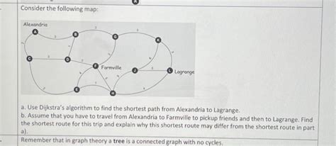 Solved Consider The Following Map A Use Dijkstra S Chegg Com