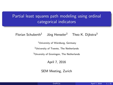 Pdf Partial Least Squares Path Modeling Using Ordinal Categorical