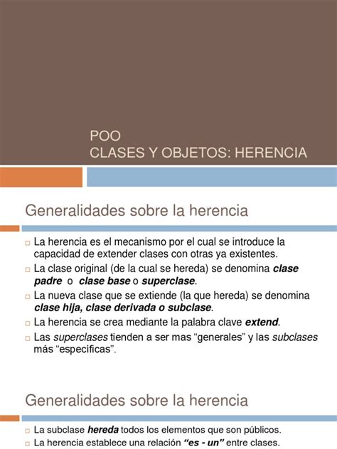 Clase 08 Poo Herencia Pdf Herencia Programación Orientada A Objetos Informática Teórica