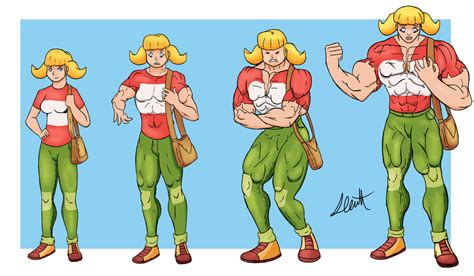 Penny Muscle Growth Weasyl