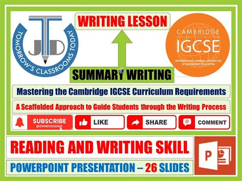 summary writing for cambridge igcse teaching resources