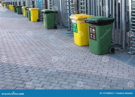 Garbage Or Trash Container On The Square Near The Stadium Stock Image