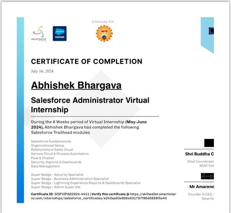 Abhishek Bhargava On Linkedin Salesforce Internship