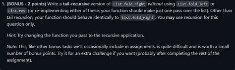 Solved BONUS Points Write A Tail Recursive Version Chegg Com