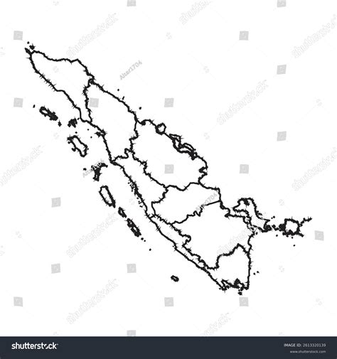 Administrative Map Indonesian Provinces Sumatra Island Stock Vector