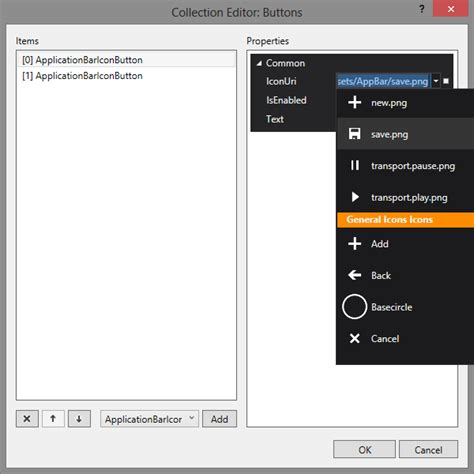 C Windows Phone 8 Default Appbar Icons Stack Overflow