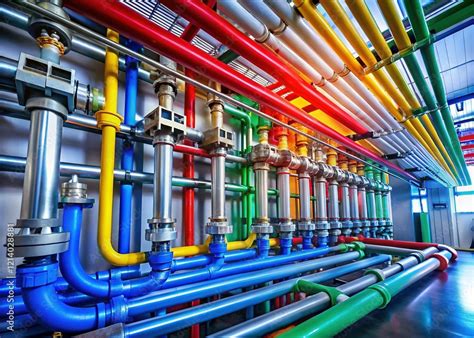 Stock Illustration „color Coded Piping System Identification Chart Long Exposure Industrial