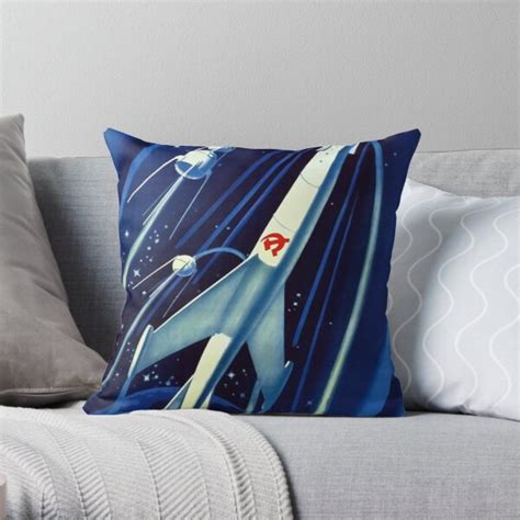 Cccp Space Poster Throw Pillow For Sale By Entroparian Redbubble