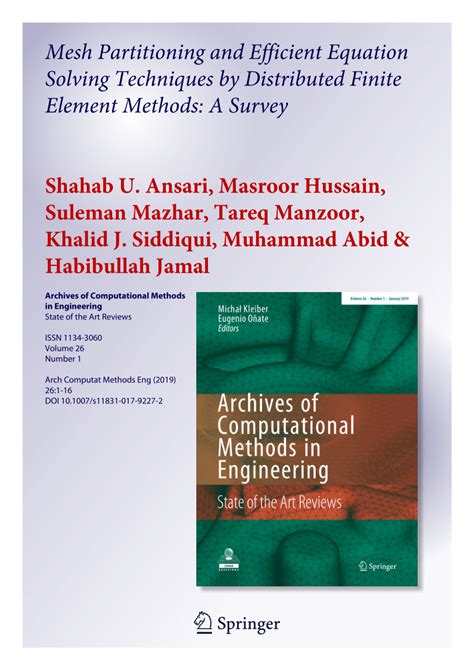 Pdf Mesh Partitioning And Efficient Method Of Equation Solving