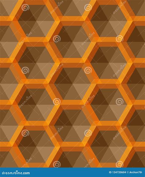 Ornament With Small Yellow Hexagons Hexagonal Grid Lattice Repeat Tiles Stock Vector