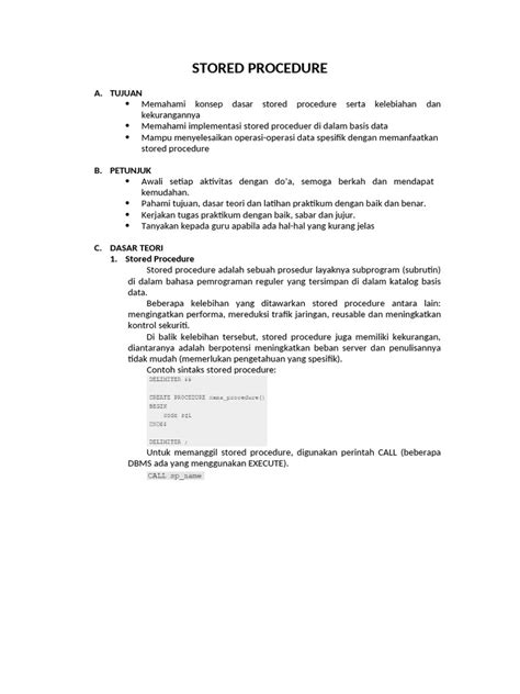 Stored Procedure Pdf