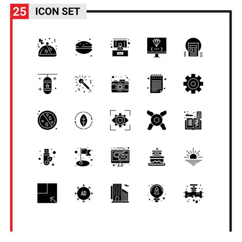 Stock Vector Icon Pack Of 25 Line Signs And Symbols For Blog Programming Conference Development