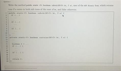 Solved Question Write The Method Public Static Boolean