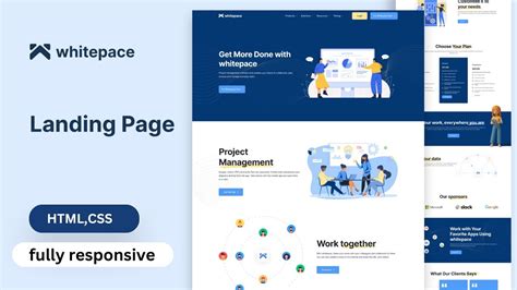 Build A Stunning Responsive Landing Page With Html And Css Whitespace Project Management Youtube