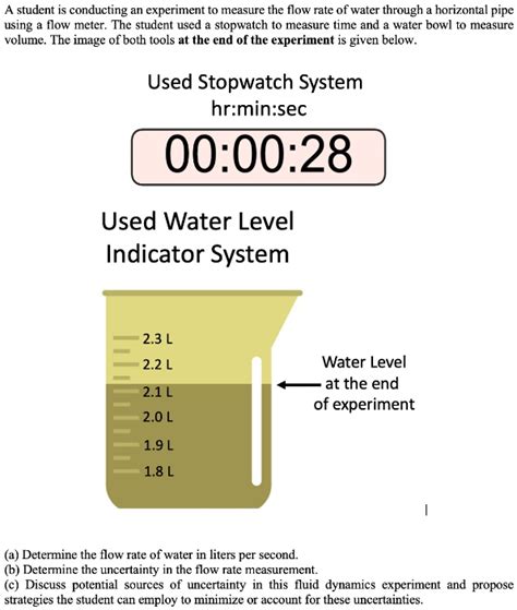SOLVED A Babe Is Conducting An Experiment To Measure The Flow Rate Of Water Through A