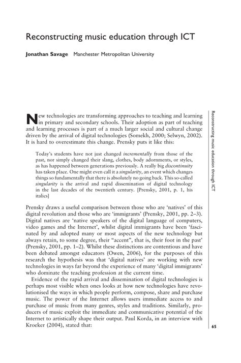 PDF Reconstructing Music Education Through ICT