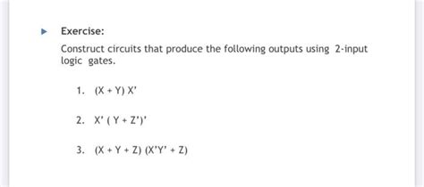 Solved Exercise Construct Circuits That Produce The