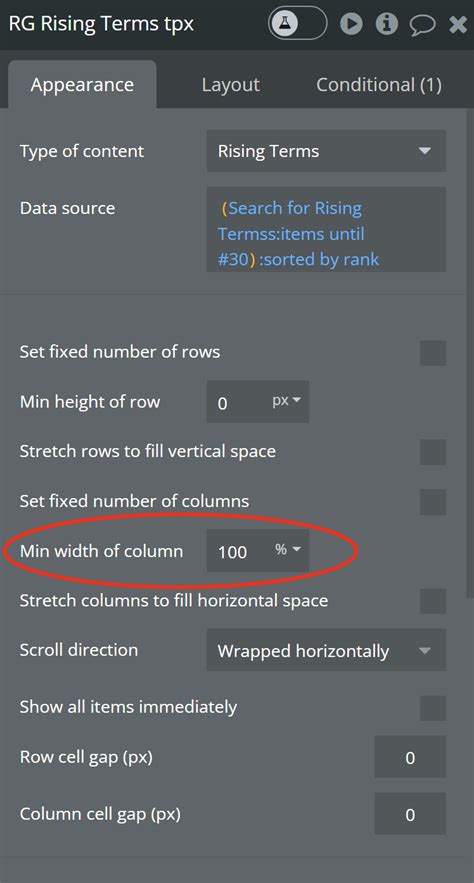 unwanted white space in repeating group new responsive engine