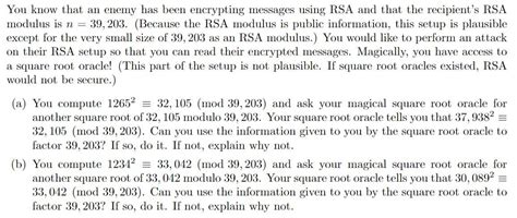 You Know That An Enemy Has Been Encrypting Messages