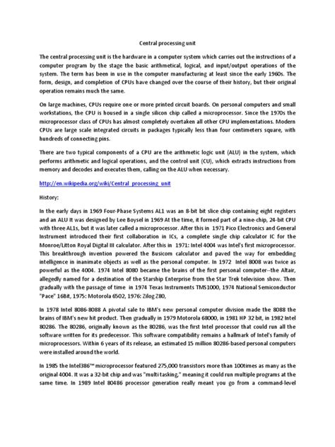 Cpu Pdf Read Only Memory Computer Memory