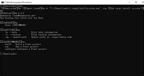 garbled characters on windows cmd · issue 36 · dimensionhq fleet · github