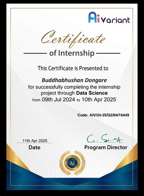 Datascience Internship Learningandgrowing Buddhabhushan Dongare
