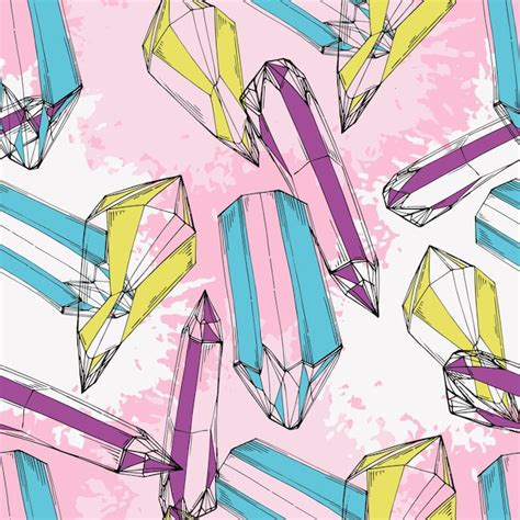 Premium Vector Crystal Seamless Pattern