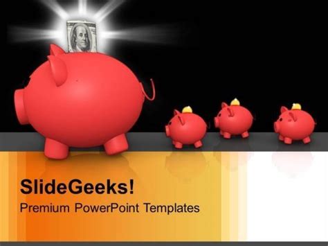 Money Bank With Dollar Money PowerPoint Templates Ppt Backgrounds For Slides