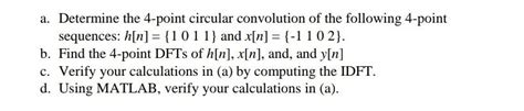 solved a determine the 4 point circular convolution of the