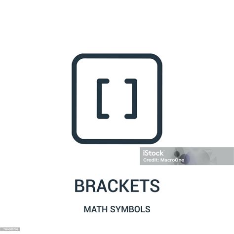 Brackets Icon Vector From Math Symbols Collection Thin Line Brackets