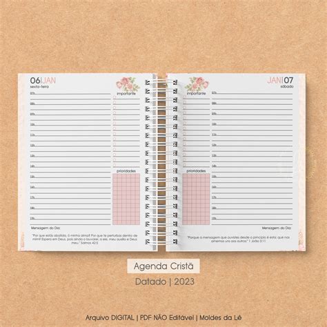 Agenda Cristã 2023 Arquivo Digital Elo7 Produtos Especiais