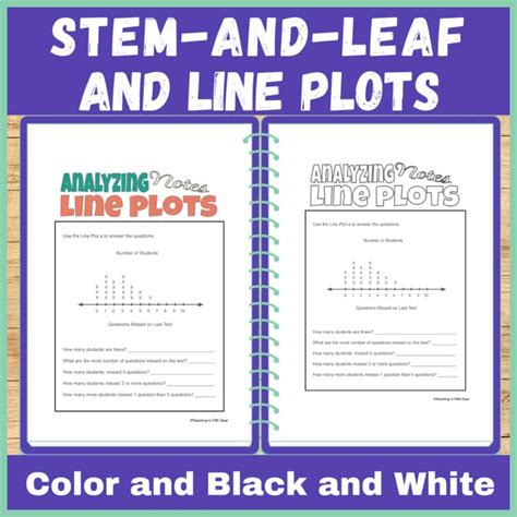 Line Plot Stem And Leaf Plot Anchor Charts And Guided Notes 5th Grade