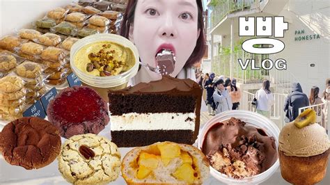 먹방 브이로그 비건쌀쿠키 천국에 오신것을 환영합니다 쿠키팝업 파파드림브레드 빵어니스타와 미니마이즈 소나무 먹방 Youtube
