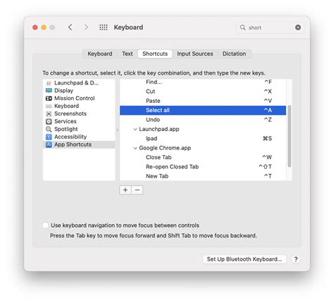 remap select all keyboard shortcut r macos