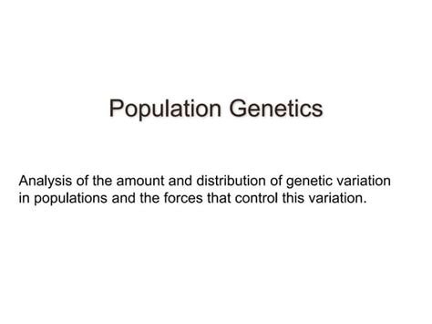 Population Genetics Pptx