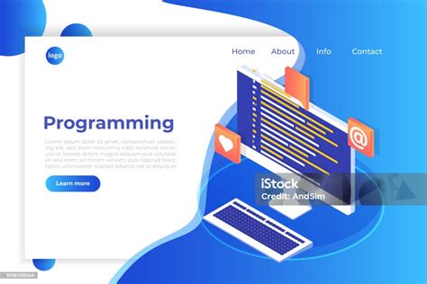 Coding Software Development Programming Isometric Concept Program Code