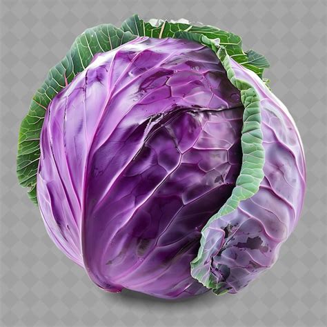 Premium Psd A Purple Cabbage With A Green Leaf On It