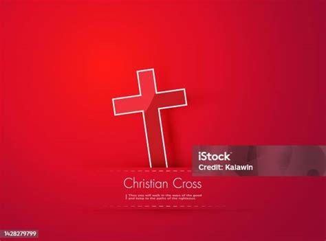 종교적인 벡터 기호 빨간색 배경에 기독교 십자가 크로스 종이 카드 Eps 10 기독교에 대한 스톡 벡터 아트 및 기타 이미지 기독교 벡터 빨강 Istock