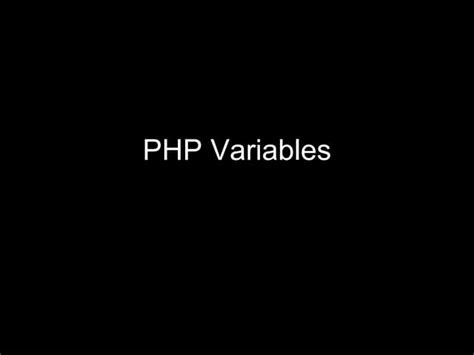 Php Variables Ppt
