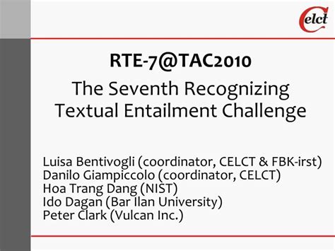 ppt rte 7 tac2010 the seventh recognizing textual entailment